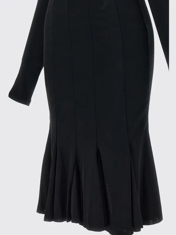 Jacquemus La Robe Losange Long-sleeved Mini Dress In Jersey - Black