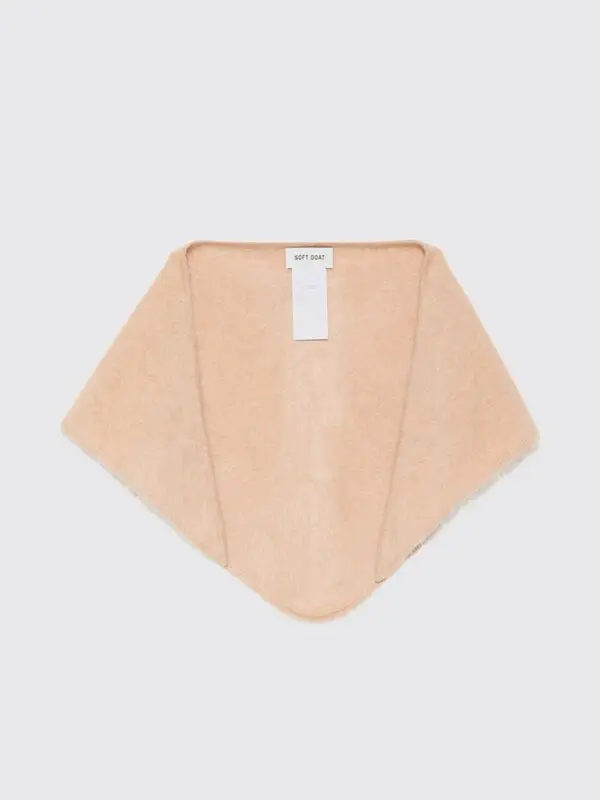 Soft Goat Asymmetrical Cashmere Scarf With A V-shaped Hem - Camel
