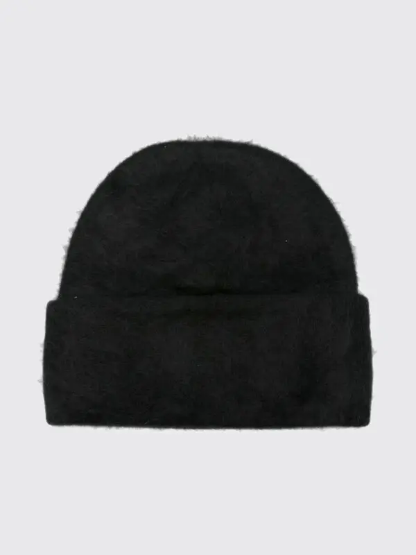 Soft Goat Casual Cashmere Beanie Hat With A Cuffed Brim - Black
