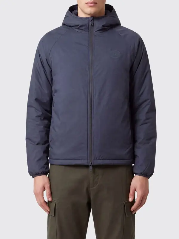 Burberry Hooded Nylon Windbreaker Jacket With Ekd Logo