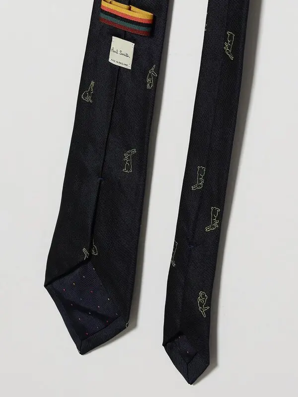 Paul Smith All-over Graphic Print Pure Silk Tie - Blue