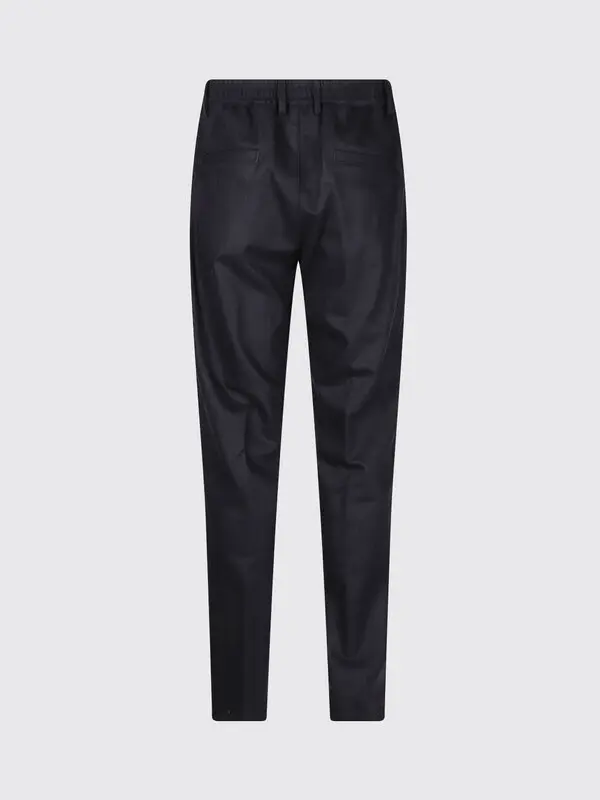 Eleventy Straight Fit Wool And Cashmere Trousers With Elasticated Waist - Blue