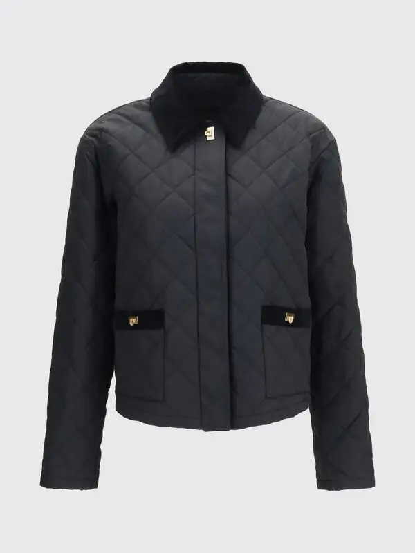 FERRAGAMO Quilted Cotton-nylon Jacket With Velvet Collar - Black