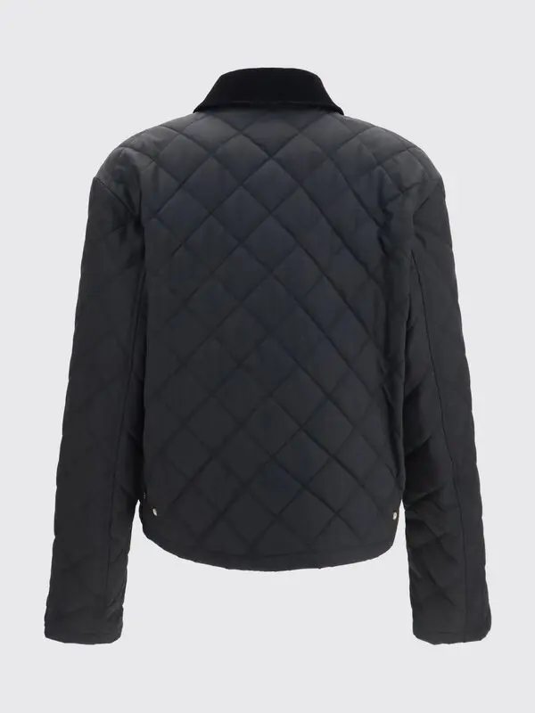 FERRAGAMO Quilted Cotton-nylon Jacket With Velvet Collar - Black