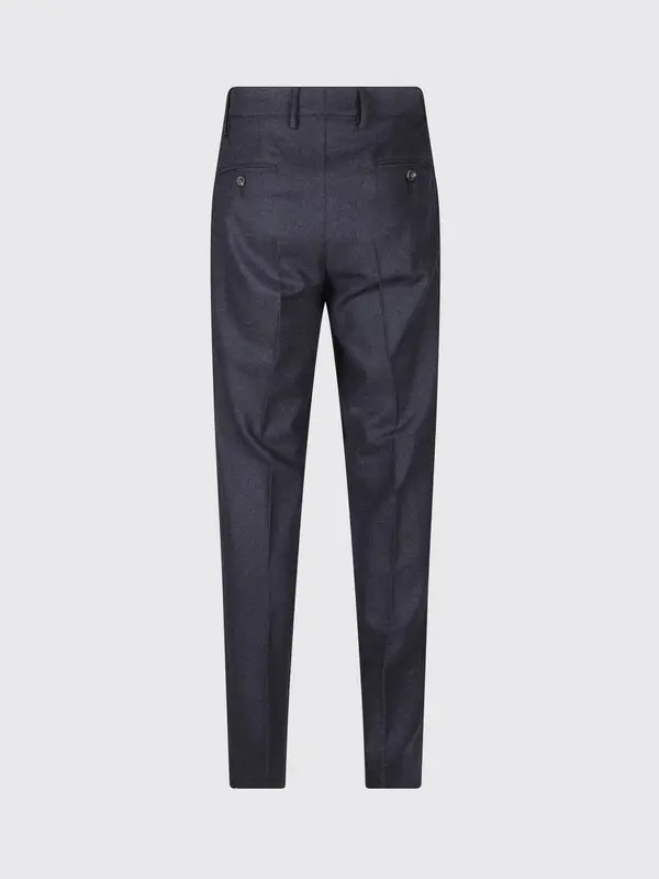 Eleventy Slim Fit Pleated Tailored Trousers In Wool And Cashmere - Blue