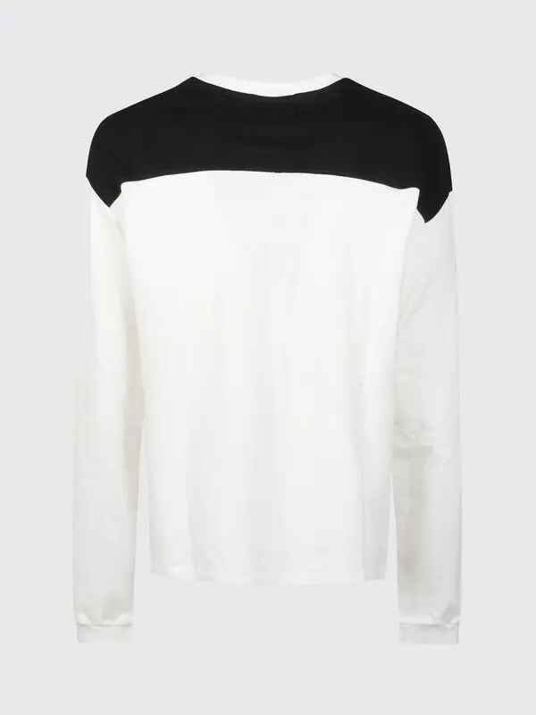 Rhude Long-sleeved Cotton T-shirt With Contrast Logo Print - White