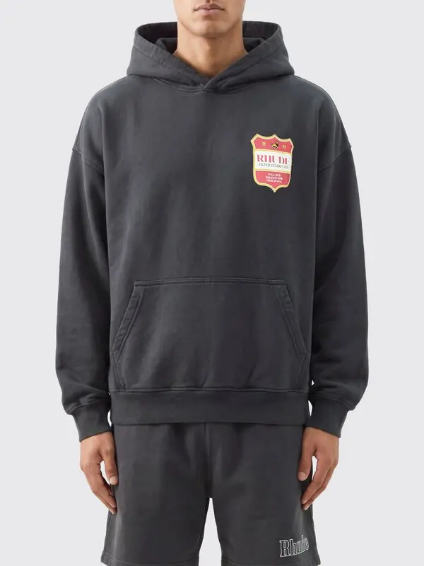 Rhude Cotton Hoodie With Contrast Back Logo