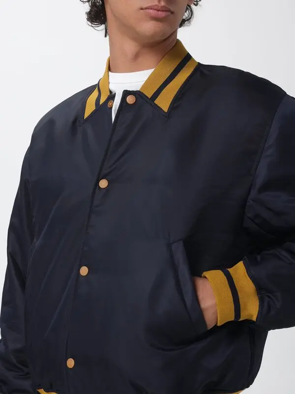 Rhude Water-repellent Nylon Bomber Jacket With Contrast Piping - Blue