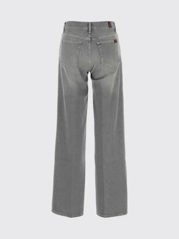 7 For All Mankind Lotta High-waisted Wide Leg Cotton Denim Jeans - Grey