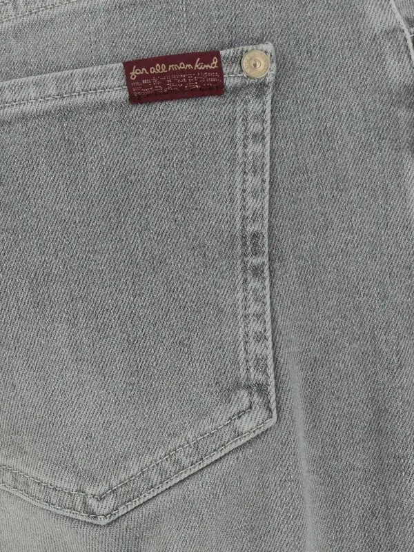 7 For All Mankind Lotta High-waisted Wide Leg Cotton Denim Jeans - Grey