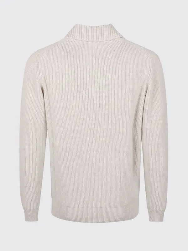 BALLANTYNE Slim Fit Long-sleeved Wool Polo Shirt - Grey