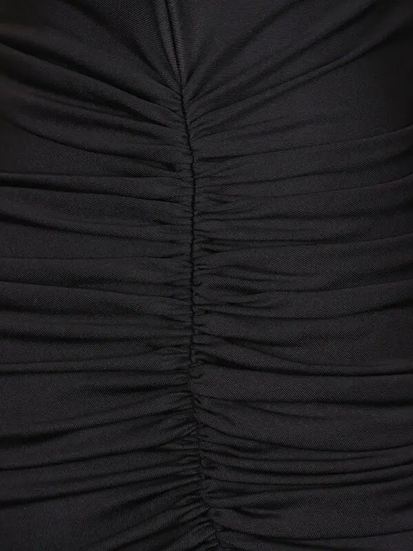 Victoria Beckham Draped Sheath Long Dress With A Straight Neckline