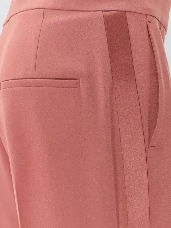 Max Mara Black Crêpe High-waisted Skinny Trousers - Red