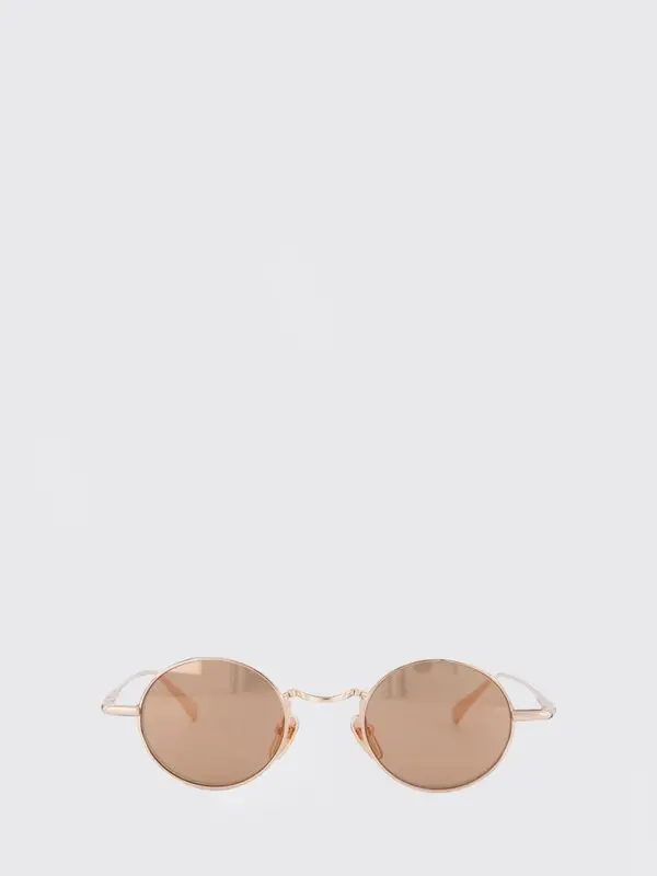 Chloé Sunglasses With Round Silver Metal Frame And Amber-coloured Lenses - Gold