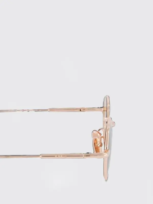 Chloé Sunglasses With Round Silver Metal Frame And Amber-coloured Lenses - Gold