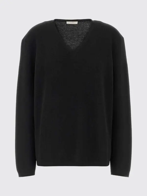 THE ROW Relaxed Fit V-neck Cashmere Jumper With Dropped Shoulders