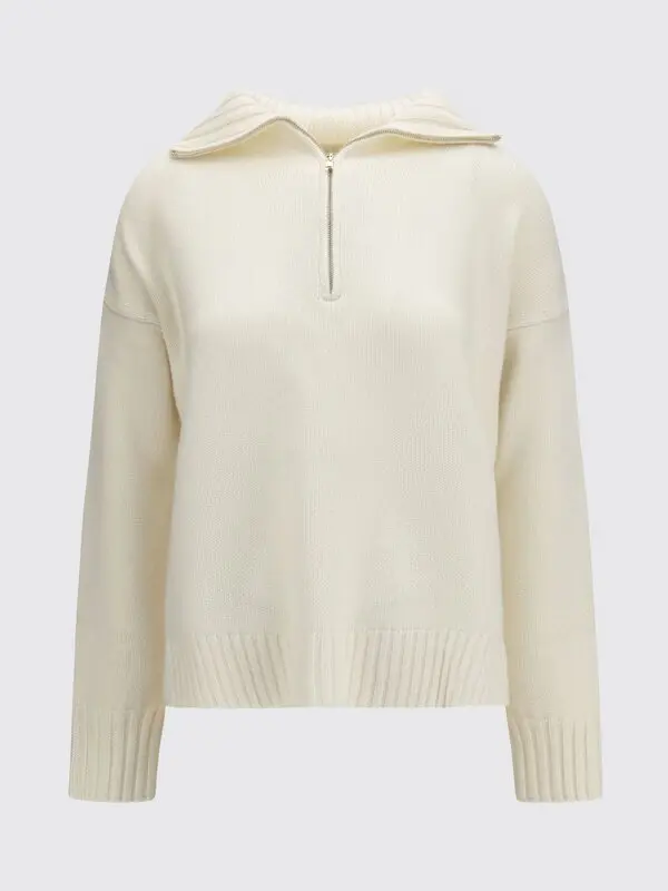 Max Mara Alpaca Blend Jumper With Stand Collar And Half-zip