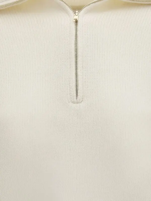 Max Mara Alpaca Blend Jumper With Stand Collar And Half-zip