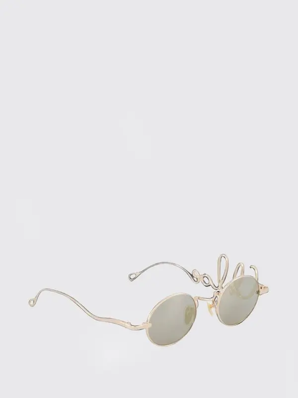Chloé Round Sunglasses In -tone Metal With Smoke Lenses And Lettering Logo - Gold
