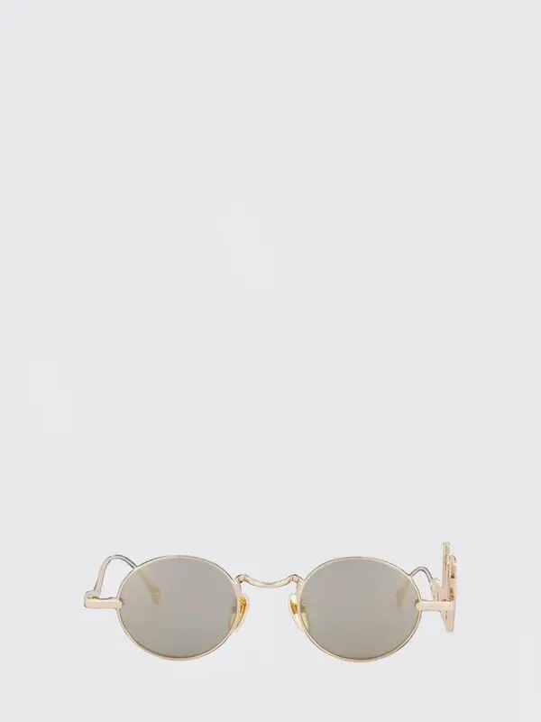 Chloé Round Sunglasses In -tone Metal With Smoke Lenses And Lettering Logo - Gold