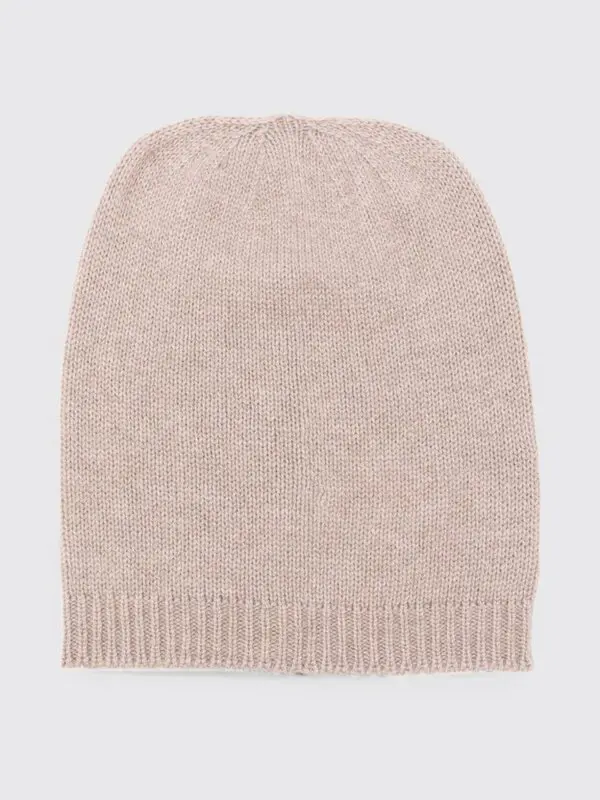 Fabiana Filippi Wool, Silk And Cashmere Blend Beanie With Ribbed Edges - Coffee