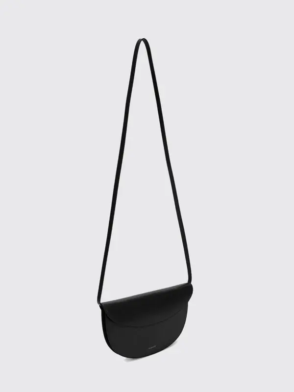 JIL SANDER Small Calfskin Leather Crossbody Bag With Rounded Shape And Flap