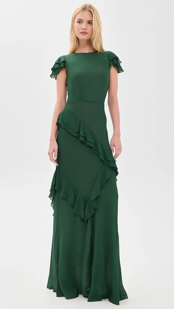 REFORMATION Camila Dress - Evergreen