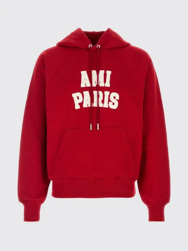 AMI Paris Cotton Hoodie With Kangaroo Pocket