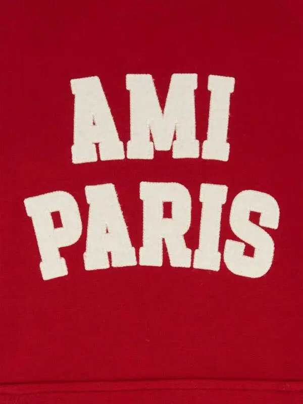 AMI Paris Cotton Hoodie With Kangaroo Pocket