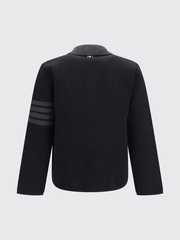 Thom Browne 4-bar Stripe Classic Collar Wool Cardigan