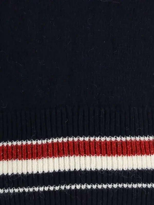 Thom Browne Striped Graphic V-neck Wool Blend Knitted Vest
