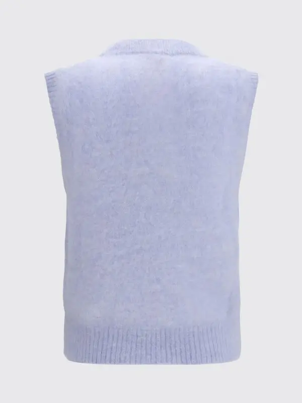 GANNI Alpaca Blend Knitted Vest With Jacquard Graffiti Print