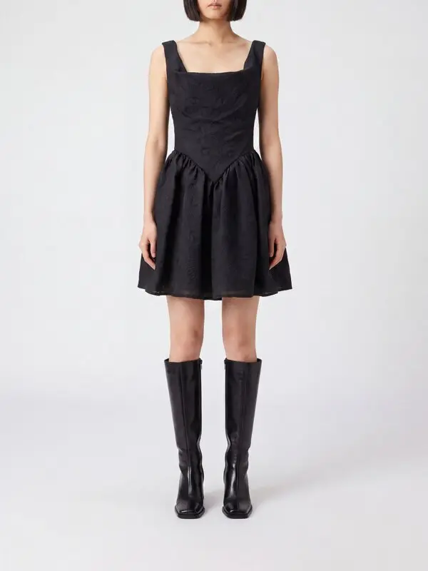 VIVIENNE WESTWOOD Square-neck Cotton Bustier Mini Dress With Thin Straps