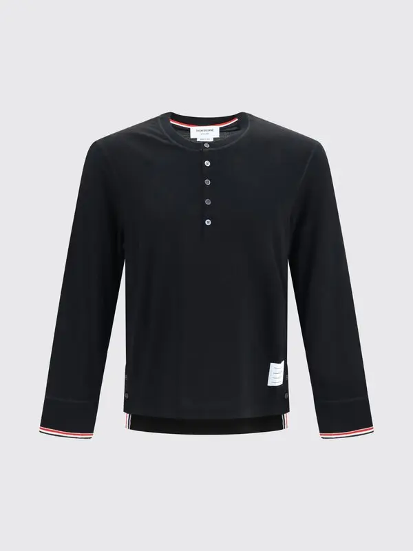 Thom Browne Merino Wool Crewneck Jumper With Side Button Placket
