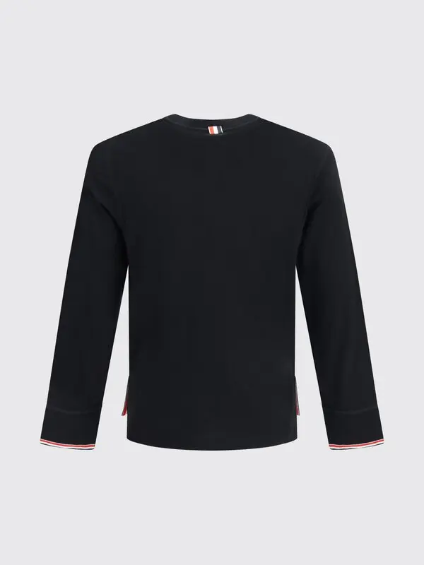 Thom Browne Merino Wool Crewneck Jumper With Side Button Placket