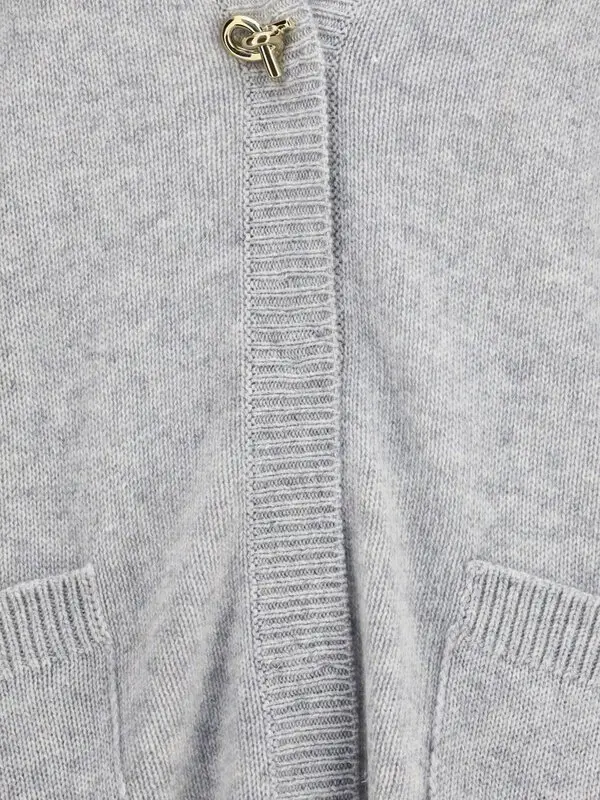 Fabiana Filippi Pure Cashmere Cardigan With Knot Charm And Patch Pockets