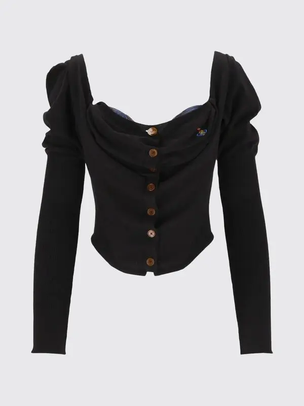 VIVIENNE WESTWOOD Draped Neck Corset Top In A Wool And Silk Blend