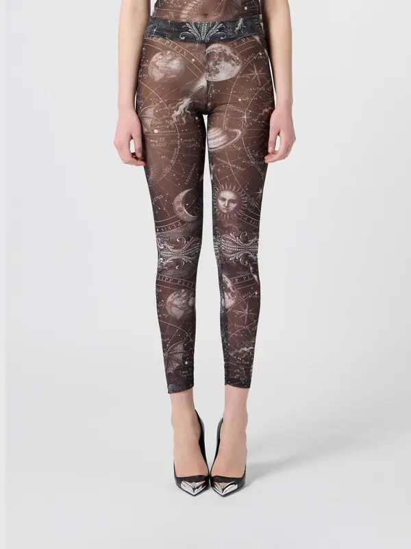 Philipp Plein High-waisted Skinny Leggings In Jersey With A Graphic Print