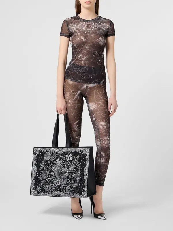 Philipp Plein High-waisted Skinny Leggings In Jersey With A Graphic Print