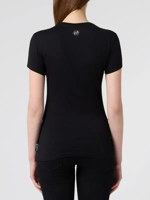 Philipp Plein Slim Fit T-shirt With Teddy Bear Print And Crystal Logo