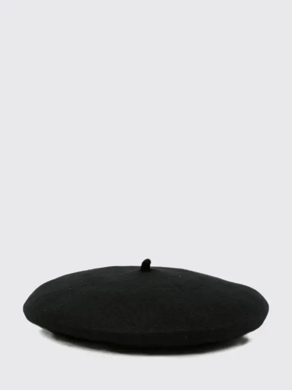 Emporio Armani Wool Beret With Embroidery And Studs - Black 1