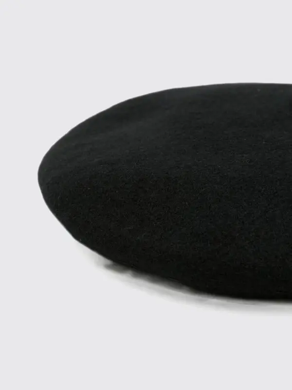 Emporio Armani Wool Beret With Embroidery And Studs - Black 1