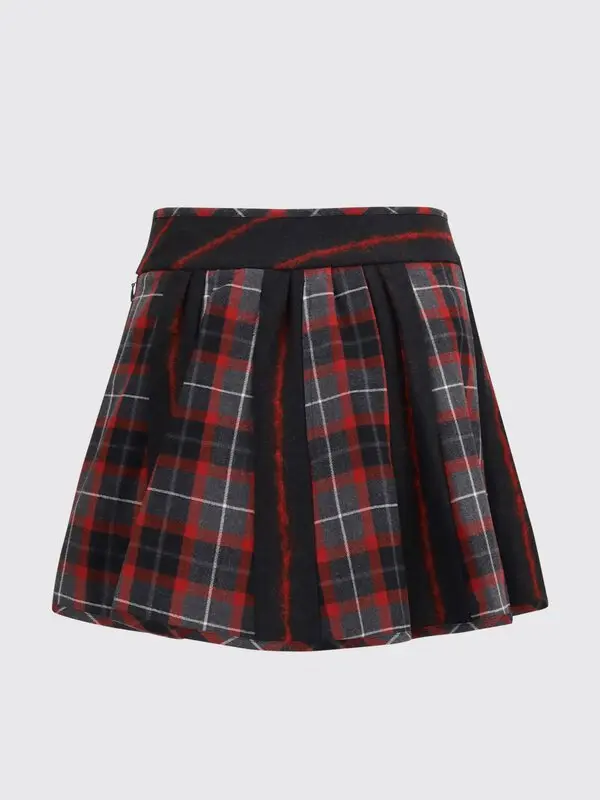 VIVIENNE WESTWOOD High-waisted Pleated Mini Skirt In Tartan Wool - Grey