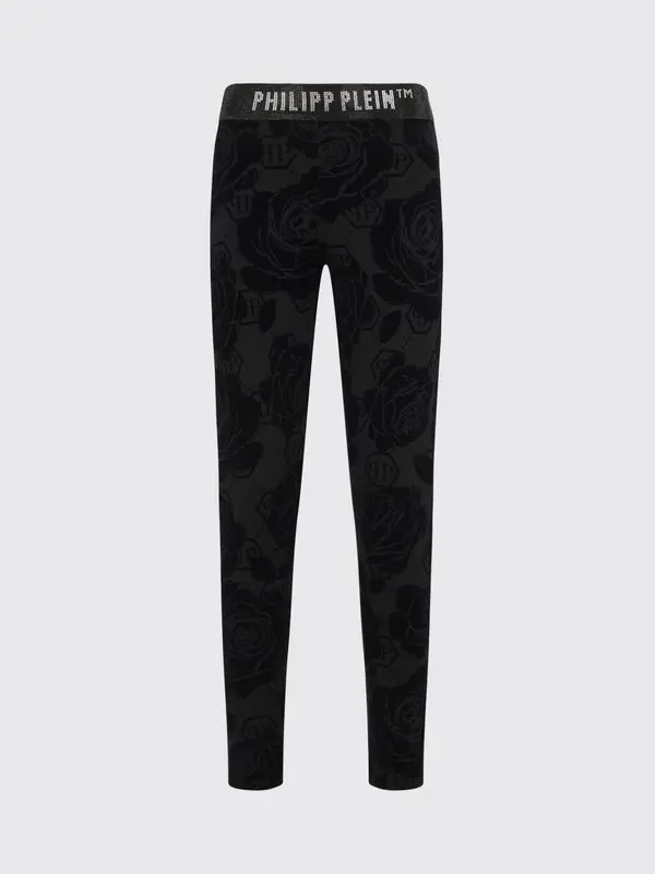 Philipp Plein Skinny Leggings With Floral Embroidery And Rhinestone Details