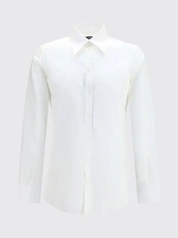 Dolce & Gabbana Slim Fit Cotton Poplin Shirt With A Pointed Collar