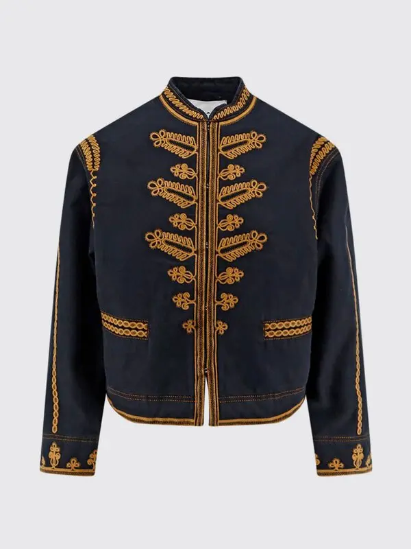 Isabel Marant Étoile Emalia Denim Jacket With A High Neck And Ethnic Embroidery