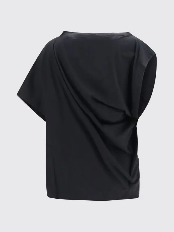 VIVIENNE WESTWOOD Hebo One-shoulder Asymmetric Cotton Top With Orb Logo - Black