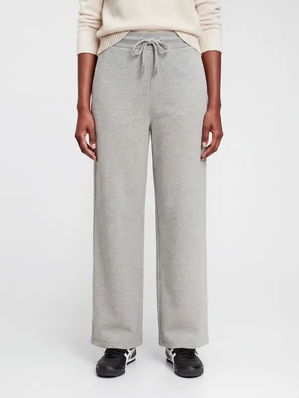 AMI Paris Wide Leg Cotton Jogging Trousers With Rear Embroidered Monogram - Grey