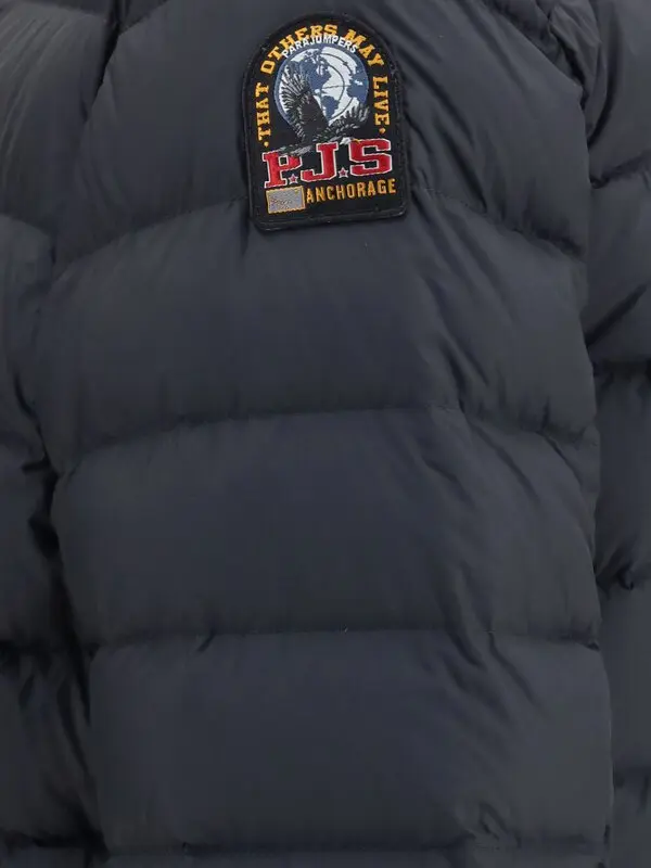 PARAJUMPERS Hooded Quilted Nylon Down Jacket With Zip Closure - Black