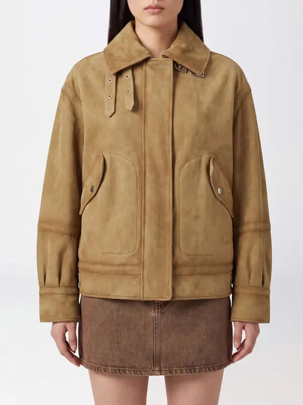 Ermanno Scervino Short Suede Jacket With Classic Collar - Camel
